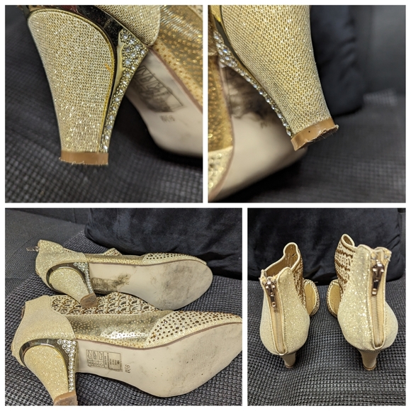 Pierre Dumas | Shoes | Pierre Dumas Gold Glitter Shoe | Poshmark